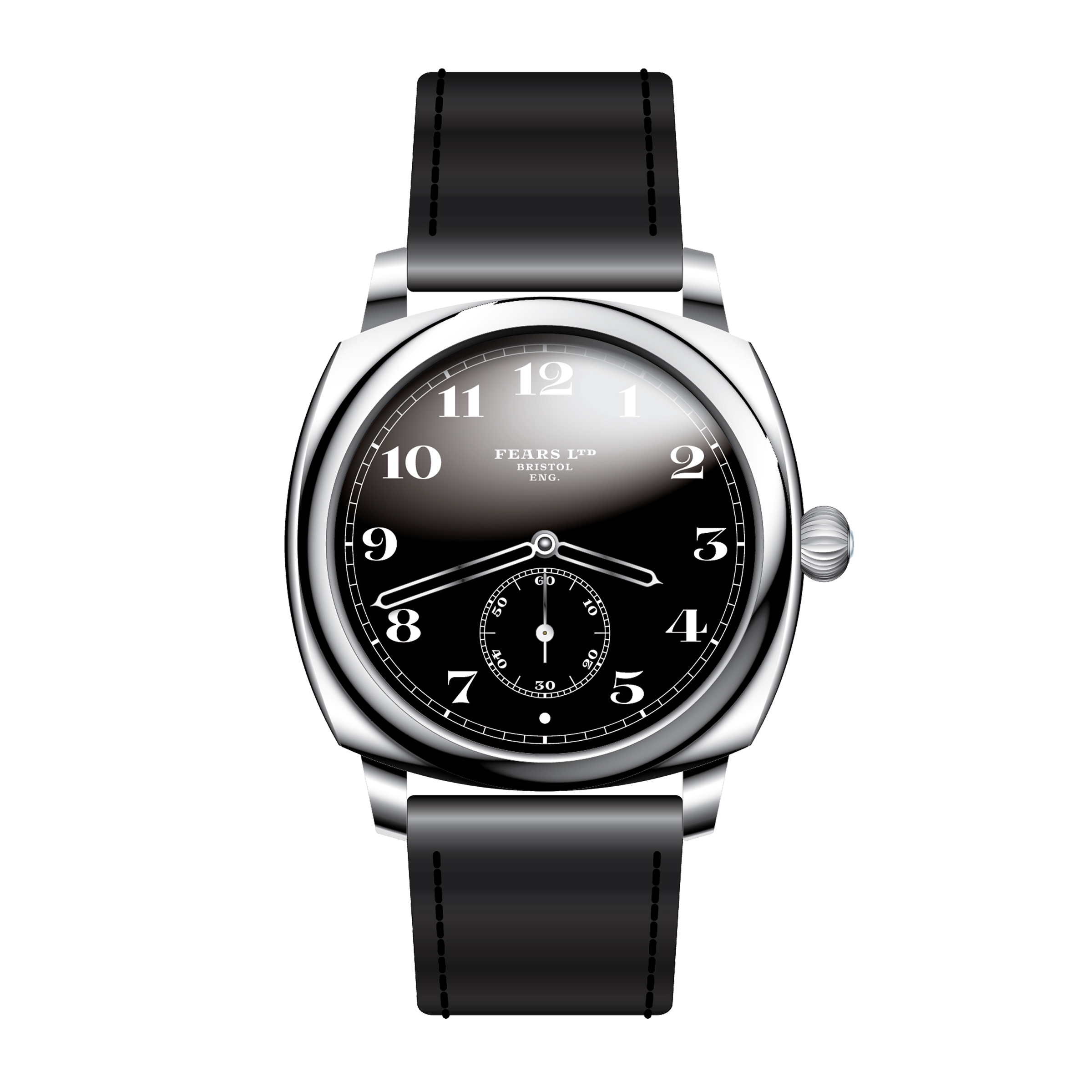 Fears Brunswick 38 'Silver Noir' – Fears Watch Company Limited