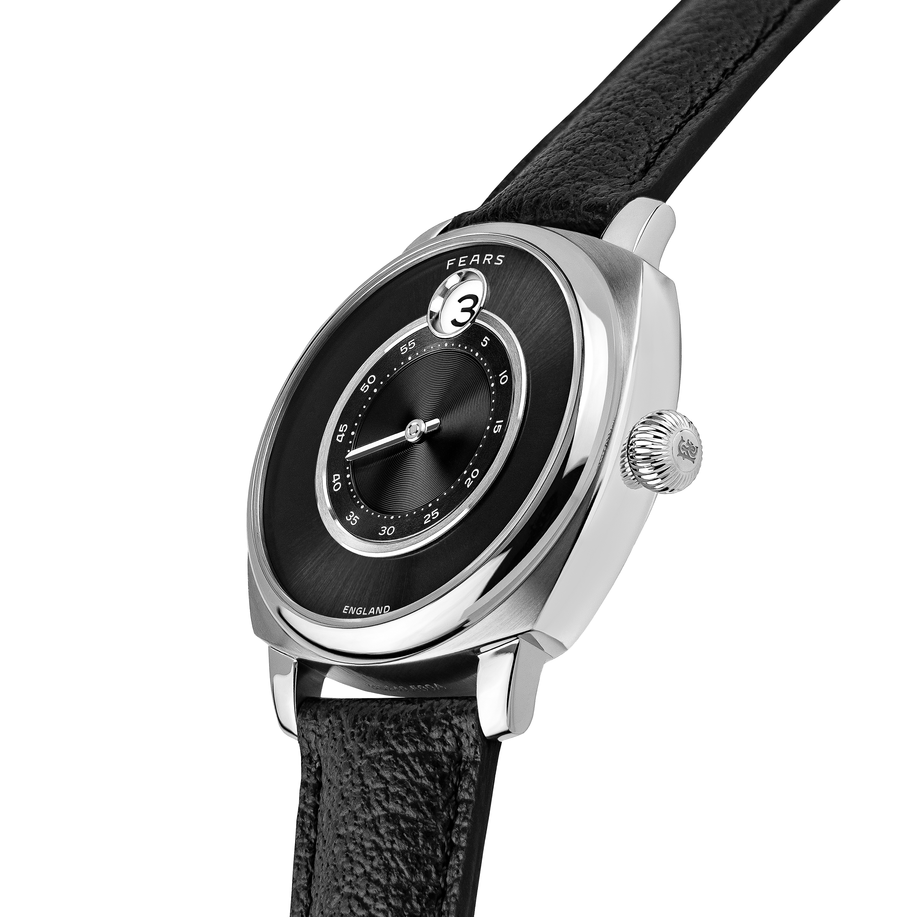 Fears Brunswick 40.5 Jump Hour Raven Black – Fears Watch Company Limited