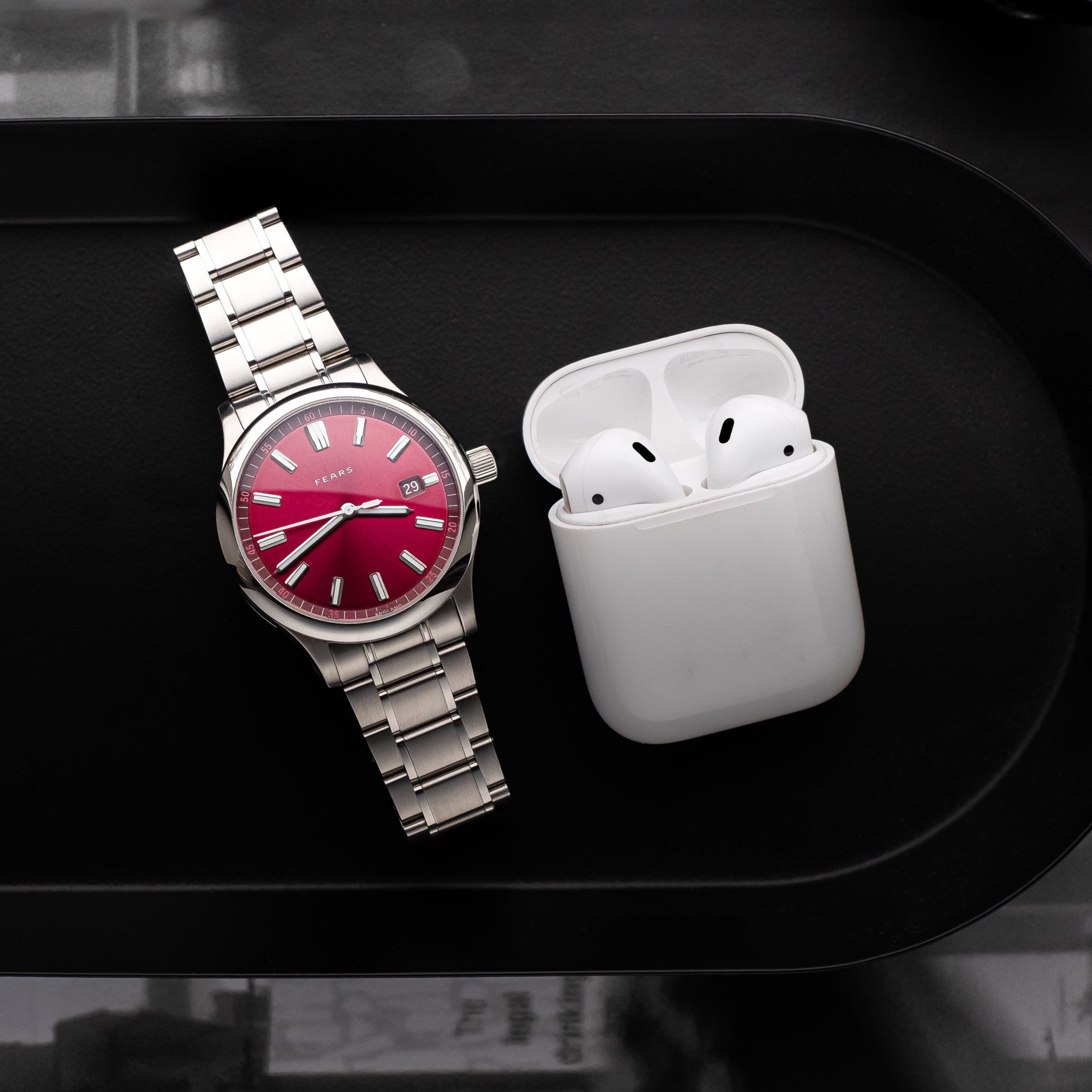 Redcliff 39.5 Date Cherry Red – Fears Watch Company Limited