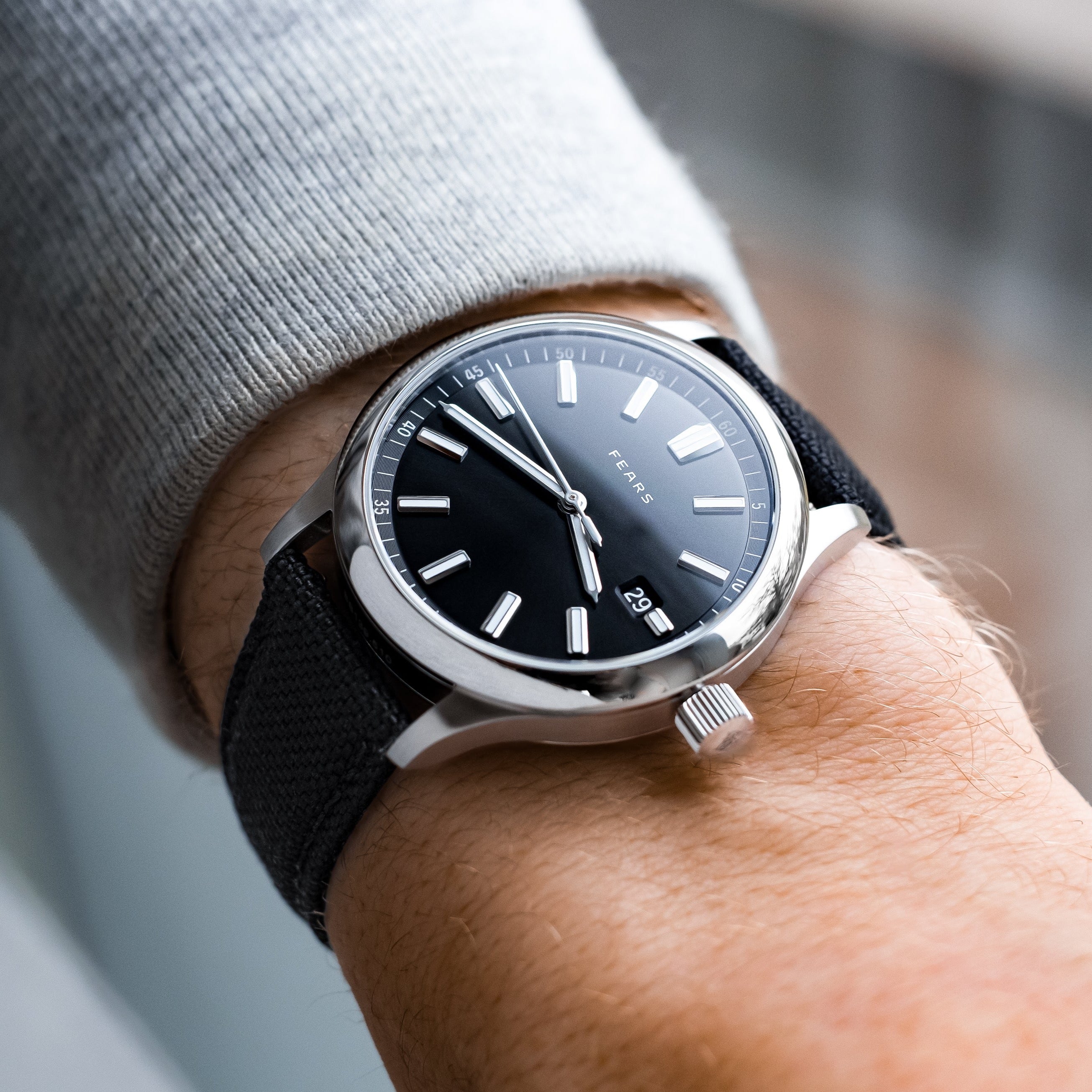 Redcliff 39.5 Date Raven Black – Fears Watch Company Limited