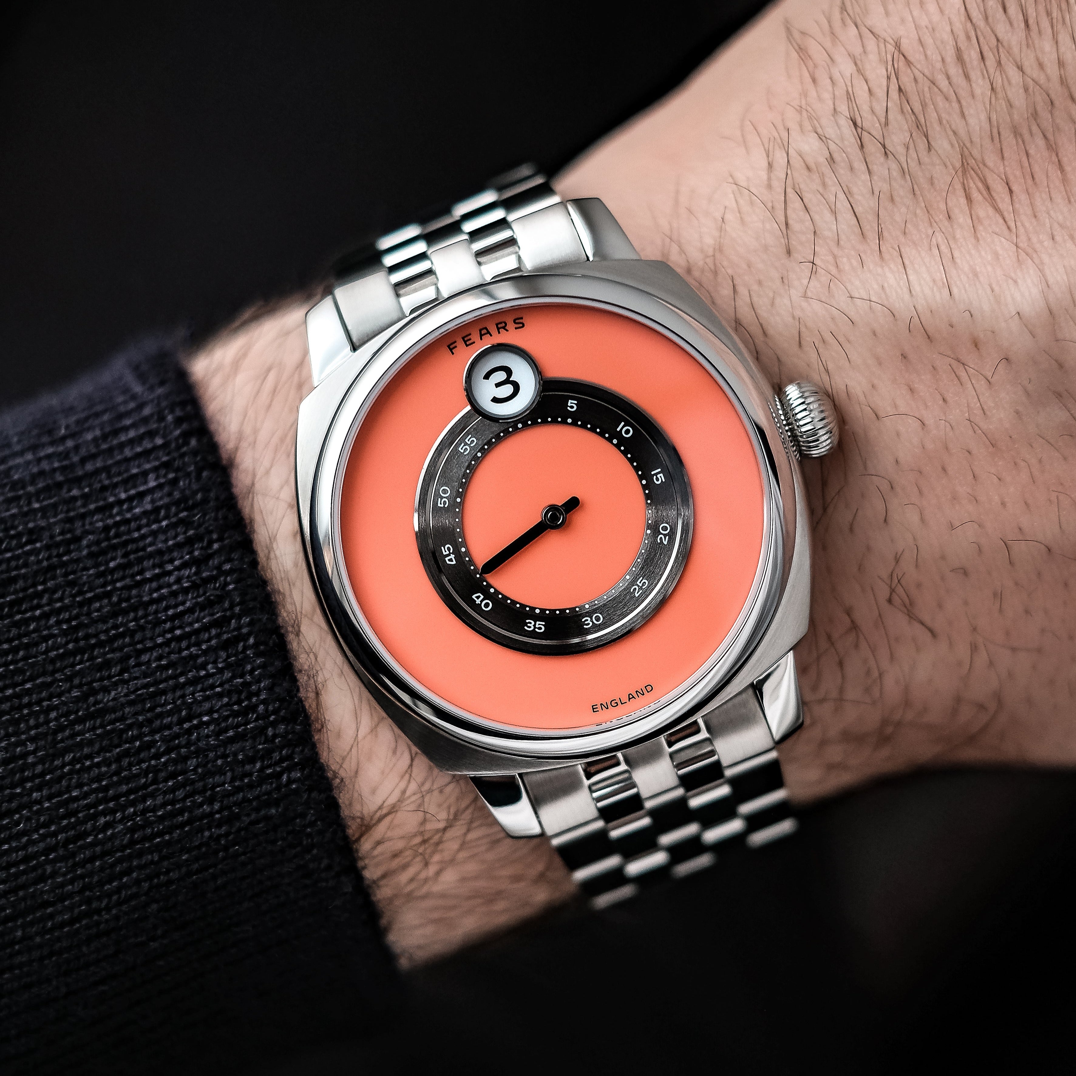 Fears Brunswick 40.5 Jump Hour Coral – Fears Watch Company Limited